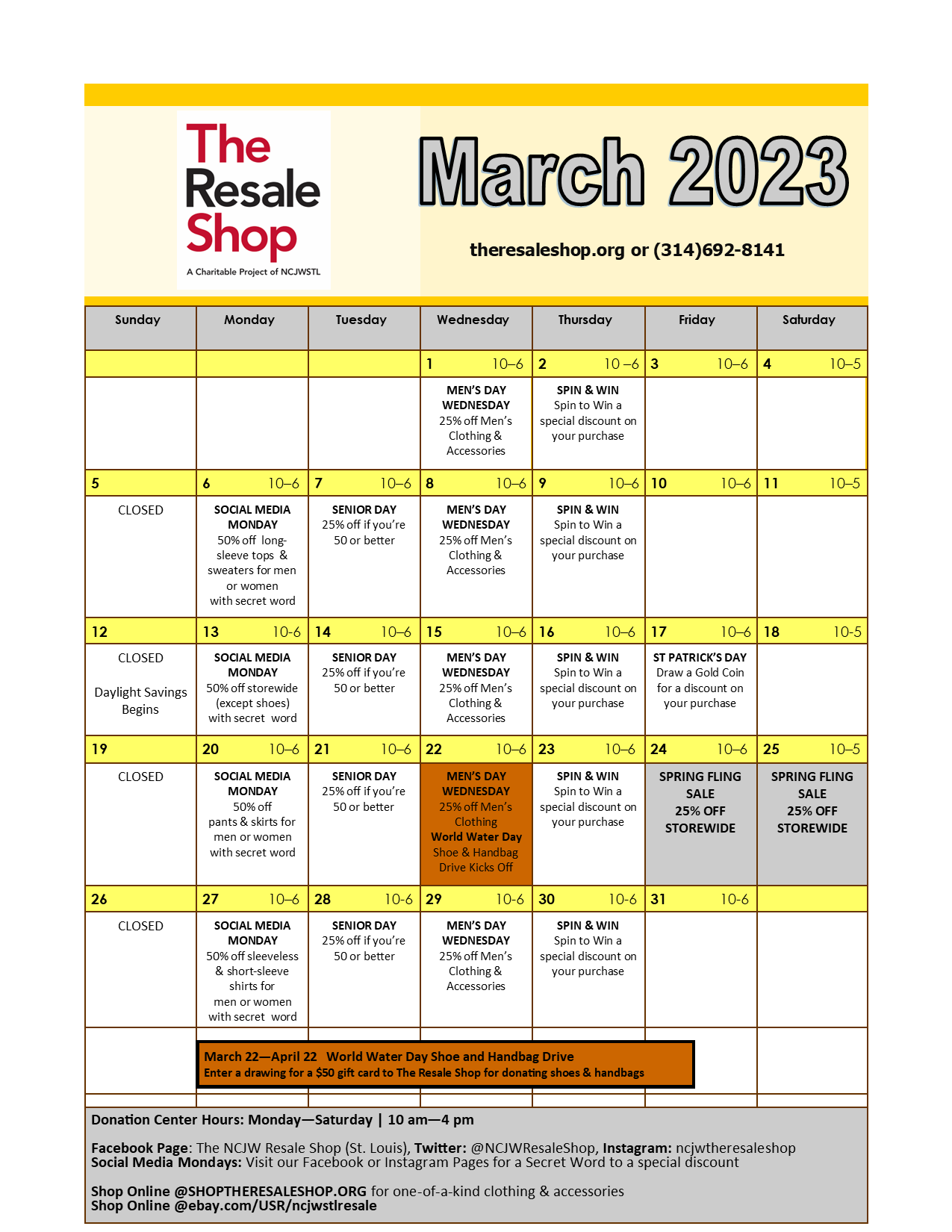 In-Store Sales - National Council of Jewish Women St. Louis